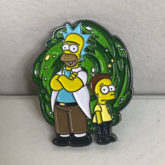 Other | Simpsons Rick And Morty Homer Pin Lapel | Poshmark